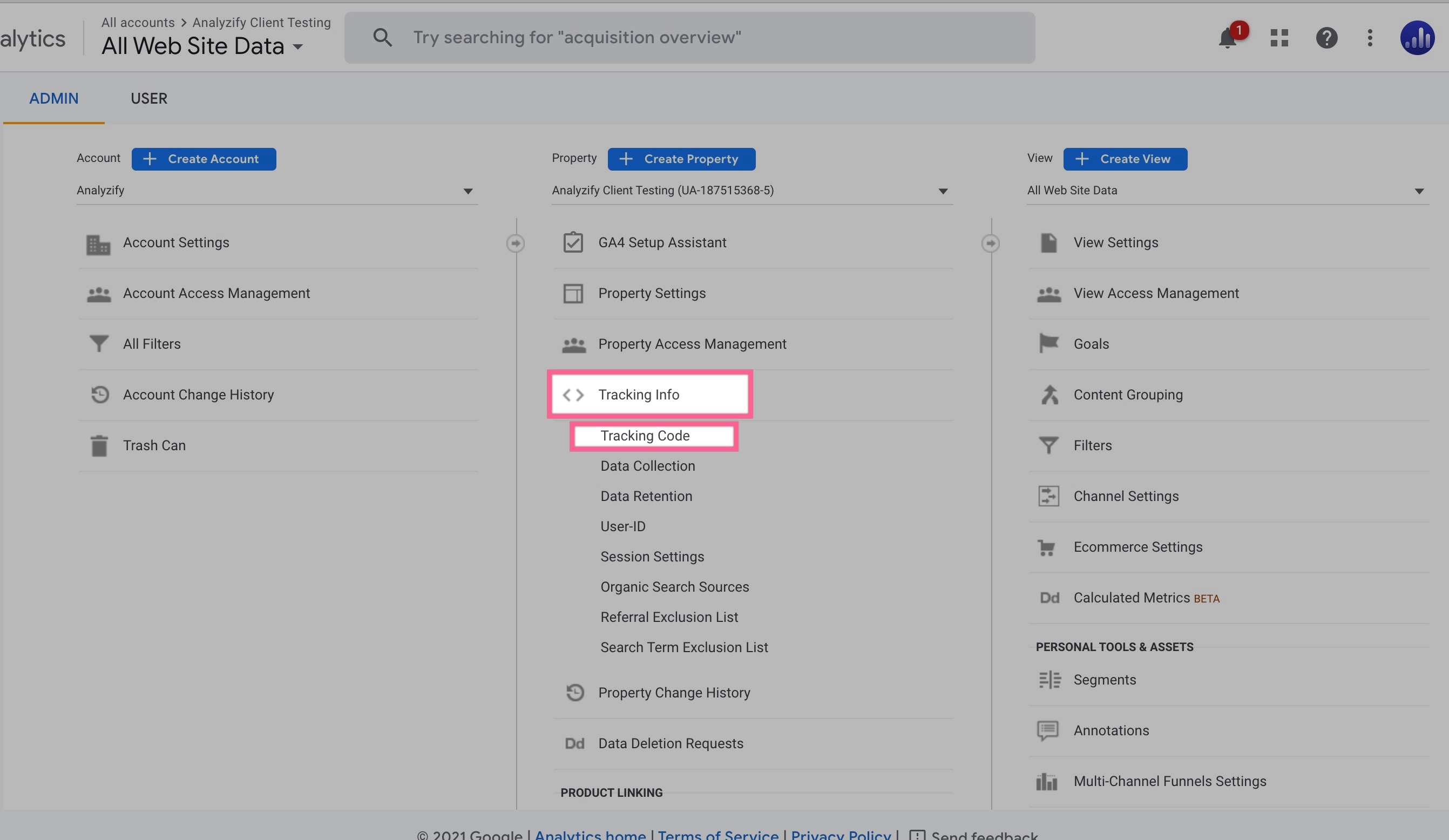 Find Your Google Analytics Tracking IDs (GA4 + UA) | Analyzify Docs Find Your Google Analytics Tracking IDs (GA4 + UA) | Analyzify Docs