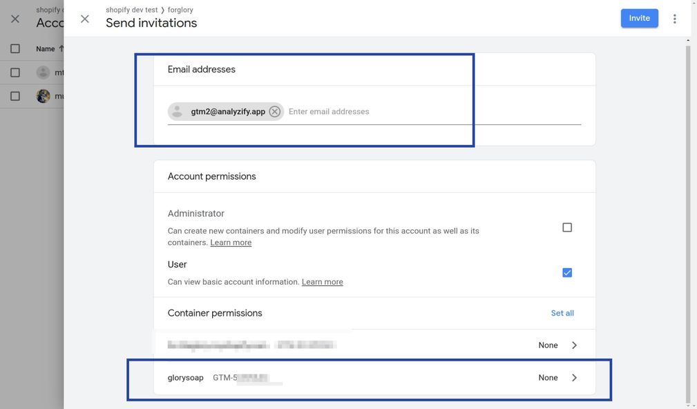 Share Access To Your Gtm Account Analyzify Docs